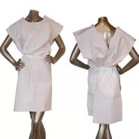 China Disposable Exam Patients Gown Single Use Paper Exam Gown Without Sleeve For Patient Use for sale