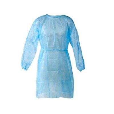 China Waterproof PP Non-woven Disposable Isolation Gown with Elastic or Knitted Cuffs for sale