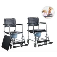 China NPKA3503 Mobile Commode Chair Steel Transfer Commode Wheel Chair With Bedpan for sale