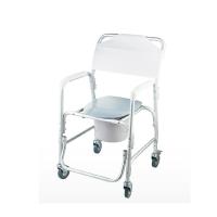China Foldable  Durable Medical Equipment  Aluminum Commode Wheel Chair With Bedpan for sale