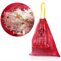 China Large Capacity Yellow Red Plastic Disposable Medical Biohazard Waste Bags for sale