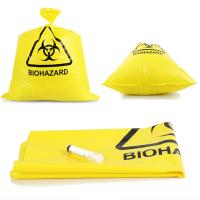 China Large Capacity Yellow Red Plastic Disposable Medical Biohazard Waste Bags for sale