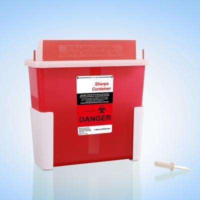China Plastic medical sharps container wholesale large volume handle sharp containers for sale
