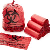 China Gravure Printing Infection Prevention Supplies Red Biohazard Disposable Waste Bag For Infectious Waste for sale