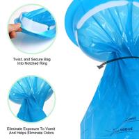 China Custom Disposable Emesis Bags Blue Car Nausea Bags Vomit Bags For Motion Travel for sale