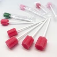 China Colorful Dental cleaning Sponge Individually Wraped Dentrifice Flavored Oral Swab Stick with Paper Stick for sale