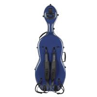 China Full Size Fiberglass Cello Hard Case with Wheels 131.5cm Blue for sale