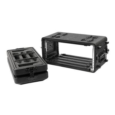 China Easy Carry 4U 4 Space Shallow Rack Case Black PE 10