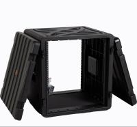 China Watertight 12U 19 Inch PP Flight Rack Case Black Powder Coated Twist Latches for sale