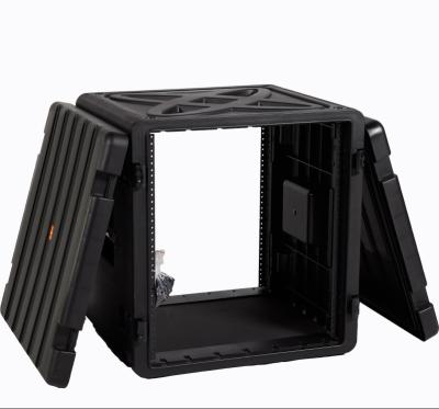 China Watertight 12U 19 Inch PP Flight Rack Case Black Powder Coated Twist Latches for sale