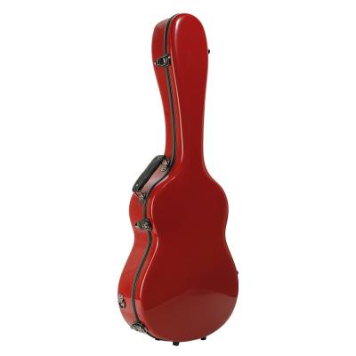 China 39 Inch Fiberglass Classical Guitar Case Red Heavy Duty Reinforced with Backpack Straps for sale