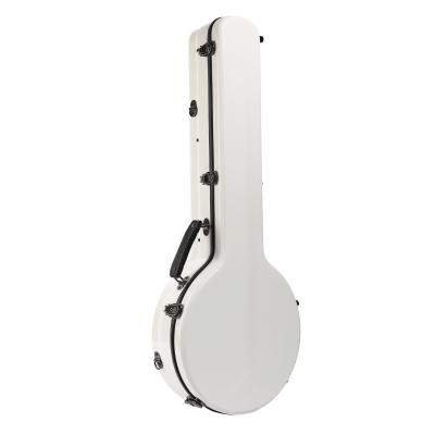 China Fiberglass Hardshell Banjo Case White 30 Inch Extremely Strong with Backpack Straps for sale