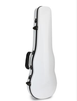 China ODM Lightweight White Fiberglass Violin Hard Case 4 4 Size Silk Like Blue Lining for sale