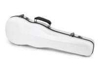China ODM Lightweight White Fiberglass Violin Hard Case 4 4 Size Silk Like Blue Lining for sale