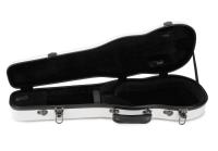 China ODM Lightweight White Fiberglass Violin Hard Case 4 4 Size Silk Like Blue Lining for sale