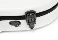 China ODM Lightweight White Fiberglass Violin Hard Case 4 4 Size Silk Like Blue Lining for sale