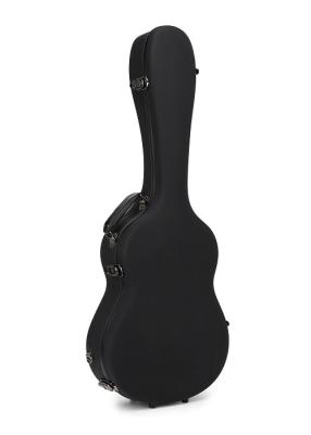 China PVC Matte Black Leather Fiberglass Guitar Hard Case With Backpack Straps for sale