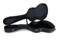 China PVC Matte Black Leather Fiberglass Guitar Hard Case With Backpack Straps for sale