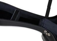 China PVC Matte Black Leather Fiberglass Guitar Hard Case With Backpack Straps for sale