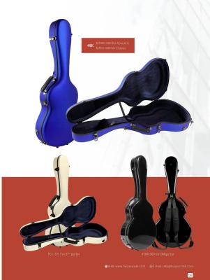 China Fiberglass Classical Guitar Case 39 Inch Anti Pressure with Leather Handles for sale