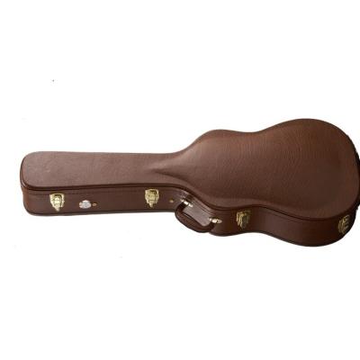 China Brown Plywood 38 Inch Guitar Rack Case 13cm Neck Thick Plush Lining for sale