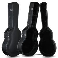 China Eco Friendly Plywood Acoustic Guitar Case 41 Inch Black Lightweight Lockable for sale