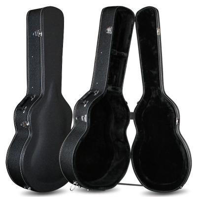 China Eco Friendly Plywood Acoustic Guitar Case 41 Inch Black Lightweight Lockable for sale