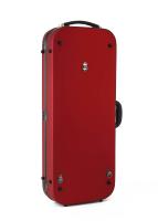 China Durable Fiberglass Double Violin Case In Red With Wheels for sale