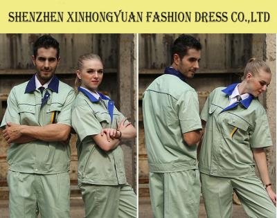 China Unisex Short Sleeve Coveralls Factory Workwear Uniform For Women for sale