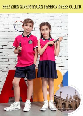 China Durable Cotton Short Sleeve Sport Wear Student School Uniforms For Summer for sale