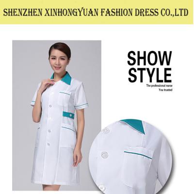 China White Nurse Uniforms Dresses Polyester Hospital Medical Scrubs Uniforms for sale