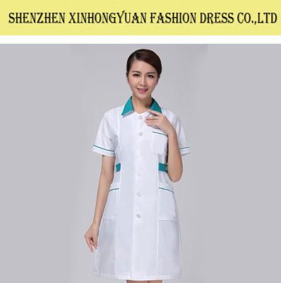 China White Nurse Uniforms Dresses Polyester Hospital Medical Scrubs Uniforms for sale