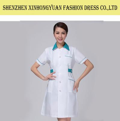 China White Nurse Uniforms Dresses Polyester Hospital Medical Scrubs Uniforms for sale
