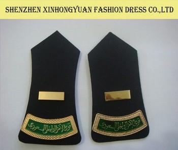 China OEM Fabric Embroidered Uniform Shoulder Boards Epaulettes For Military for sale