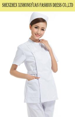 China Comfortable White Medical Office Women Scrubs Nursing Uniforms With Hat for sale