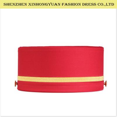 China Custom Embroidered Cotton Red Military Hats And Caps For Army Band for sale