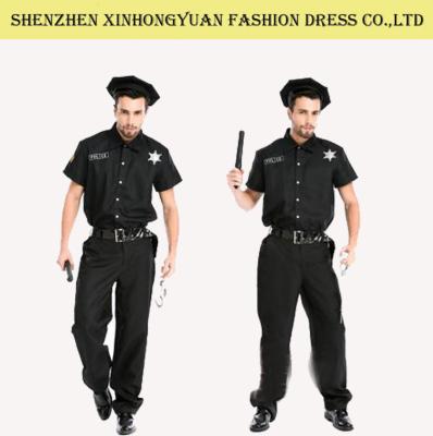 China Custom Police Man Halloween Costume Police Officer Uniform For Adults for sale