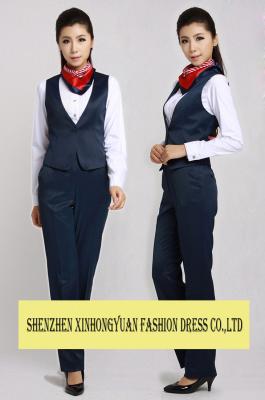 China Ladies Corporate Office Uniforms Womens Dress Suits With Shirt / Vest for sale