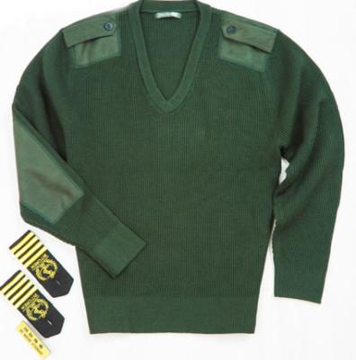 China Arm - Keeping Elastic Ventilate Sweater with Epaulette / Green Military Surplus Jersey Sweaters For Men for sale