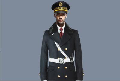 China Durable Police Officer Costume Winter Warm Police Overcoat Uniforms for sale