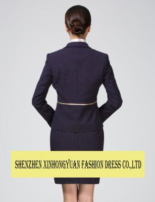 China 5 Star Hotel Staff Contrast Color Female Office Uniforms Ladies Corporate Wear for sale