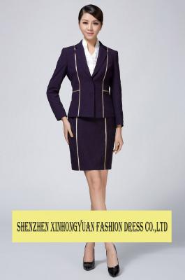 China 5 Star Hotel Staff Contrast Color Female Office Uniforms Ladies Corporate Wear for sale