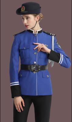 China Blue Female Police Uniform / Police Woman Uniform Costume 100% Wool for sale