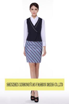 China Waiting Staff Hotel Reception Uniforms Embroidered Workwear For Women for sale