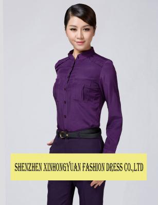 China Cotton Corporate Office Uniforms With Womens White Blazer Jacket Ladies Uniform Shirts for sale
