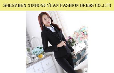 China Wool Long Sleeves Black Corporate Office Uniforms Female Business Suits for sale