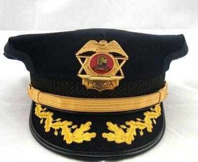 China Army Gold Embroidered Military Hats And Caps For Captain Man , Police Uniform Hat for sale