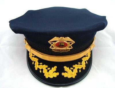 China Army Gold Embroidered Military Hats And Caps For Captain Man , Police Uniform Hat for sale