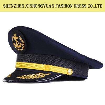 China Men Peaked Military Uniform Hats With Logo Printing Police Uniform Cap for sale