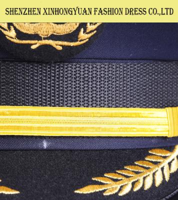 China Men Peaked Military Uniform Hats With Logo Printing Police Uniform Cap for sale